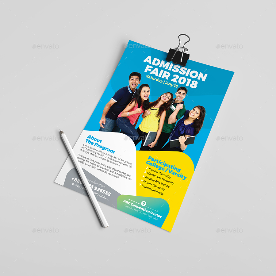 Admission Fair Flyer Template, Print Templates | GraphicRiver