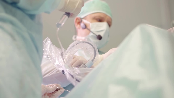 Doctor Performs Endoscopic Surgery Removing a Brain Tumor., Stock Footage