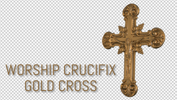 Worship Crucifix - Gold Cross, Motion Graphics | VideoHive