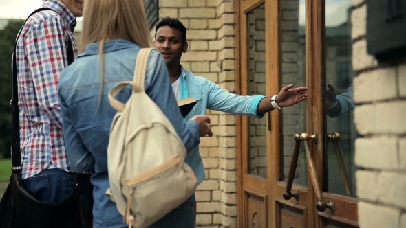 Students Come Into the University, Stock Footage | VideoHive