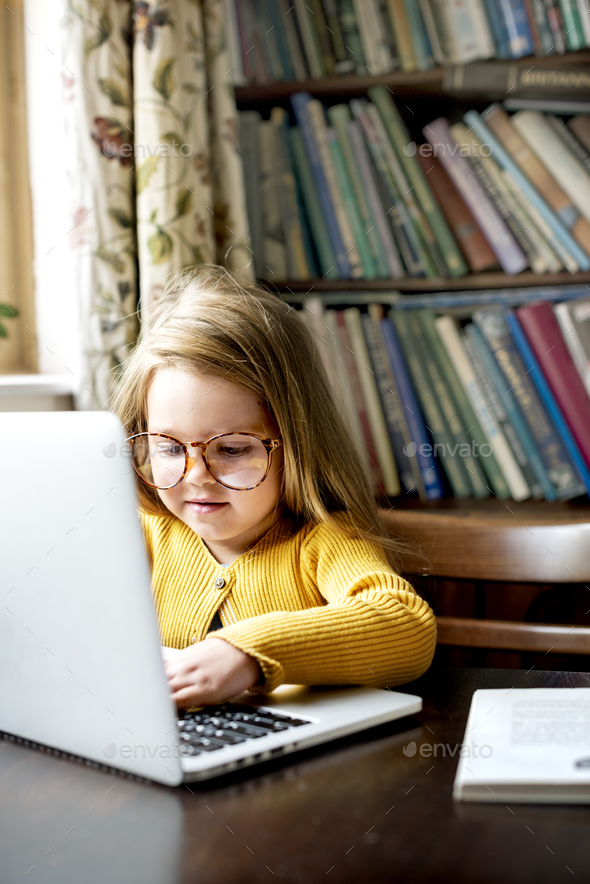 Little Girl Using Digital Laptop E-learning Concept Stock Photo by Rawpixel