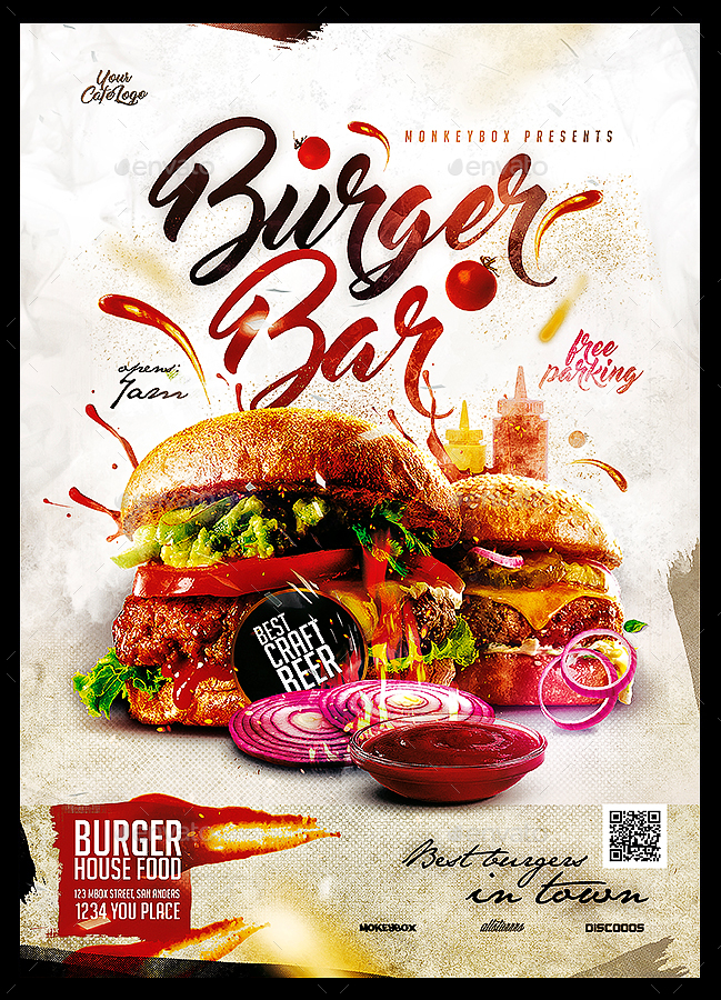 Burger Bar Menu, Print Templates | GraphicRiver