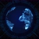 Blue earth with polygon shape rotation on abstract background, Motion ...