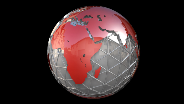 Red Steel Globe Rotate, Motion Graphics | VideoHive