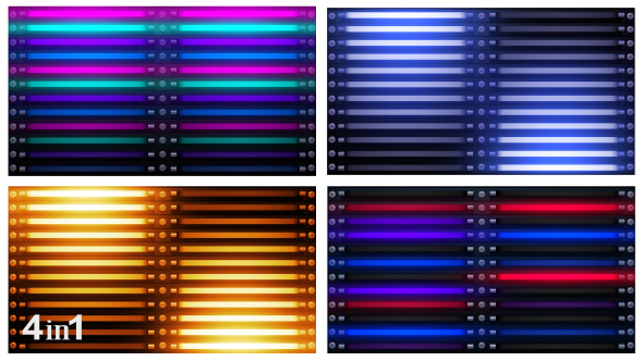 Neon Lights Blinking Panel (4-Pack), Motion Graphics | VideoHive