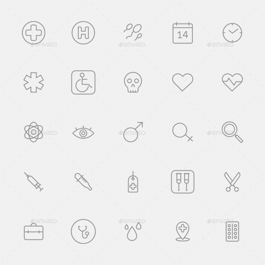 Outline Icon Set – Medical and Healthcare, Icons | GraphicRiver