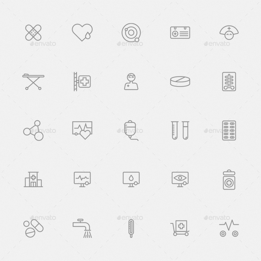 Outline Icon Set – Medical and Healthcare, Icons | GraphicRiver