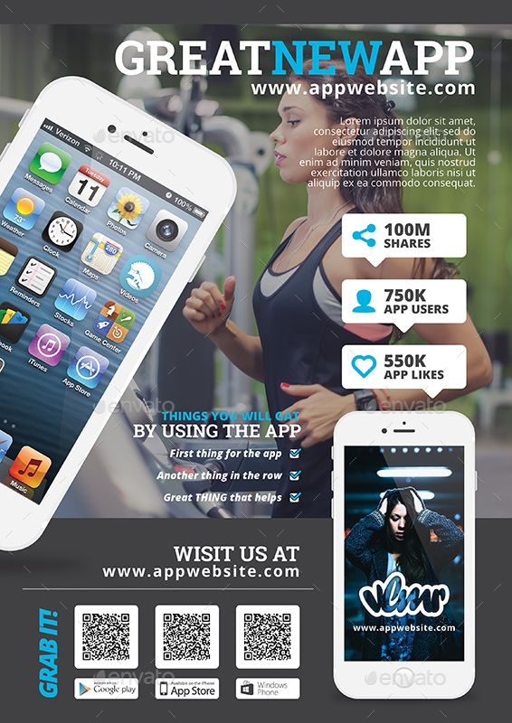 Smart Phone App Business Promotion Flyer 07, Print Templates | GraphicRiver
