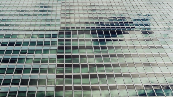 Glass Windows of the Building, They Are Reflected Quickly Floating ...