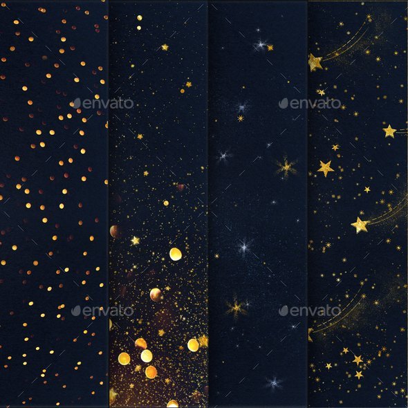 Starry Night Backgrounds, Graphics | GraphicRiver
