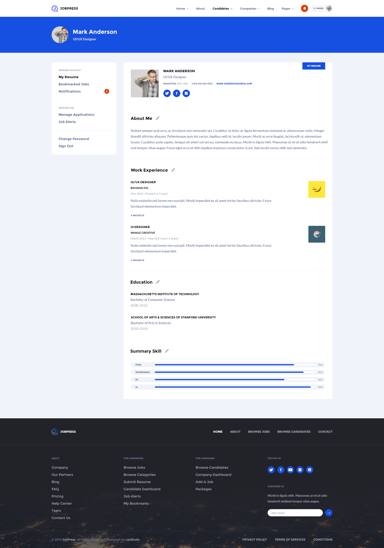Job Board PSD Template | JobPress by leostudo | ThemeForest