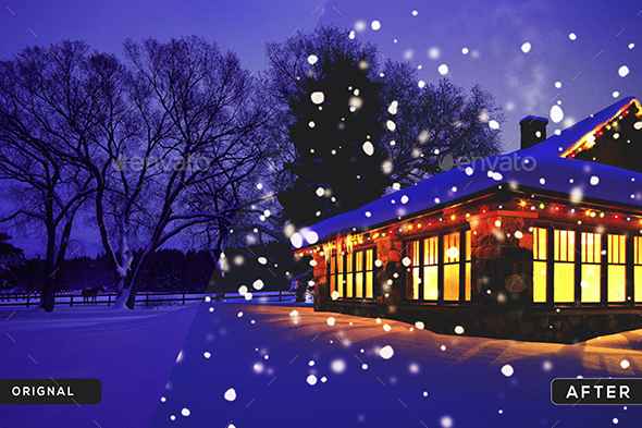 Snow Fall Photo Template, Graphics | GraphicRiver