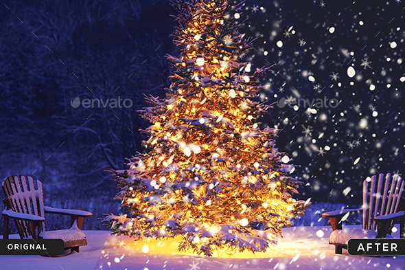 Snow Fall Photo Template, Graphics | GraphicRiver