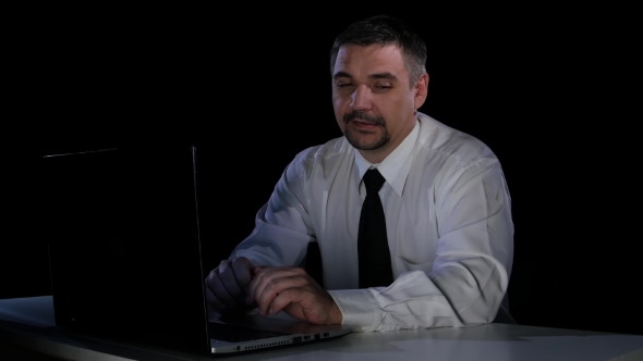 Man Shyly Communicate with the Girl Chatting Online, Stock Footage