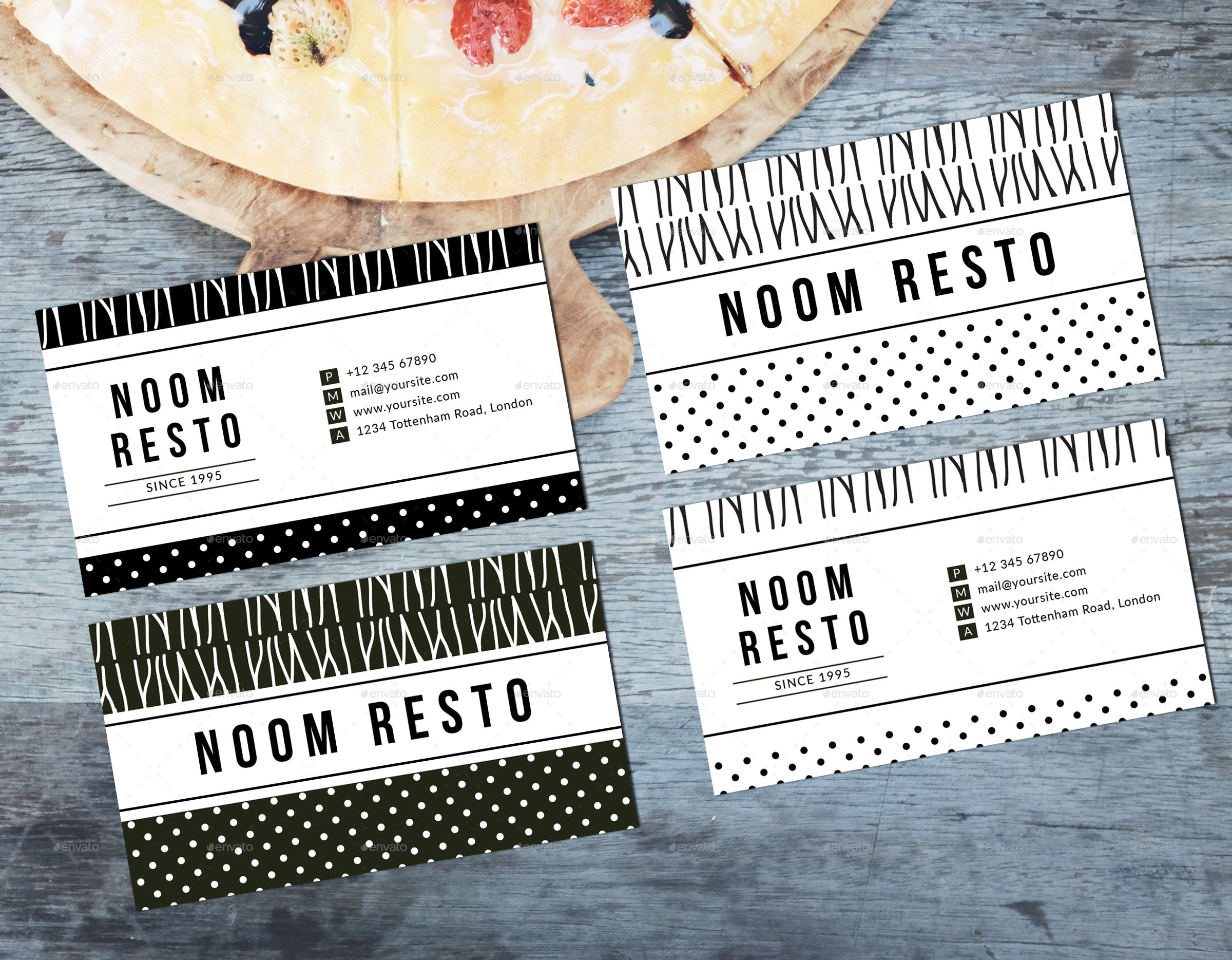 Monochrome Restaurant Menu + Business Card, Print Templates | GraphicRiver