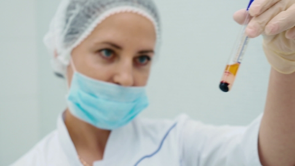 Doctor Show a Tube with Plasma Blood in Laboratory, Stock Footage ...