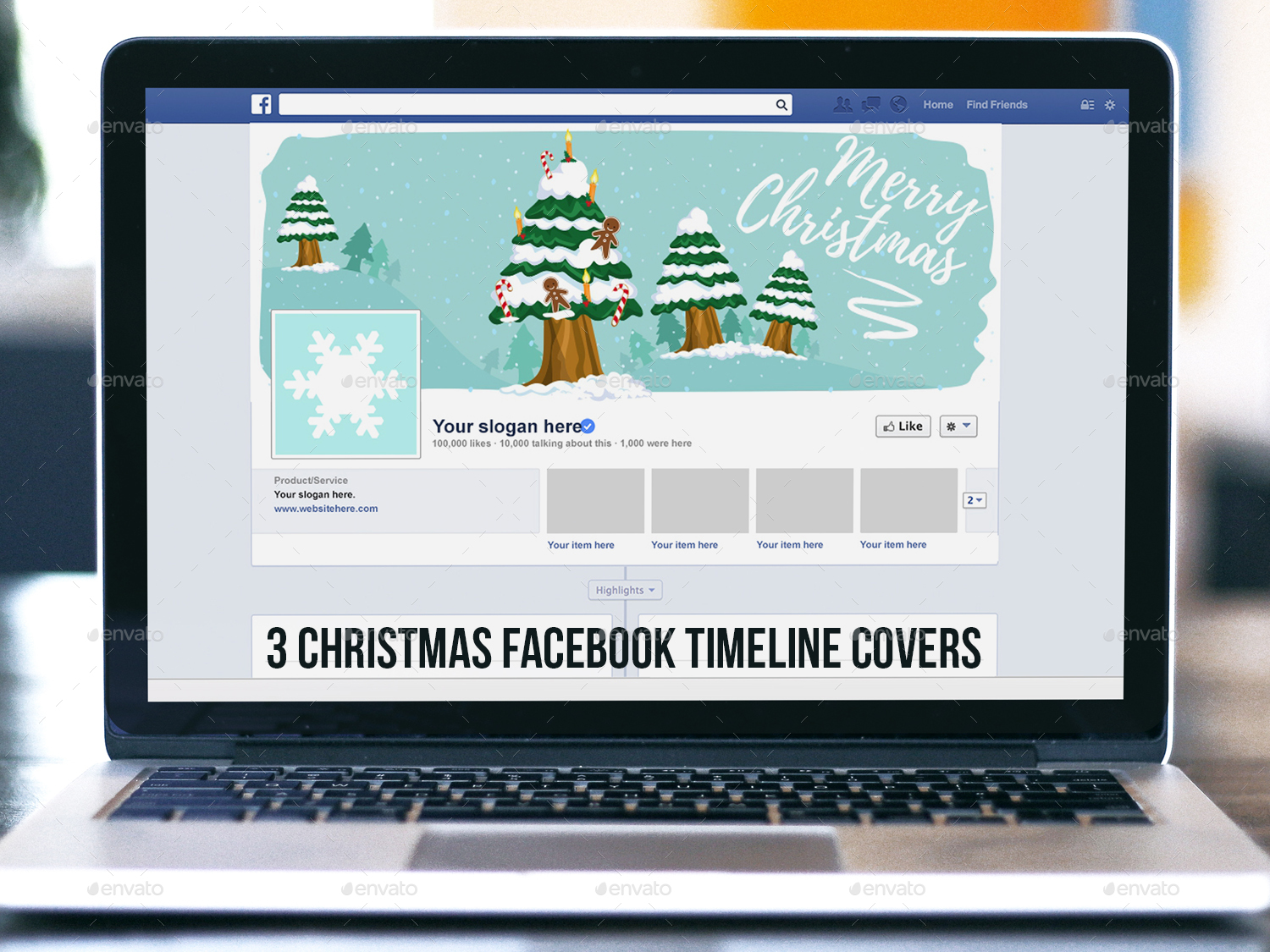 Christmas Facebook Timeline Covers, Web Elements | GraphicRiver