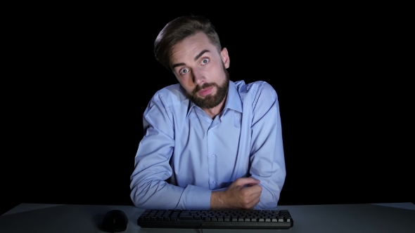 Man Feels the Emotions of Perplexity Communicating on the Internet ...