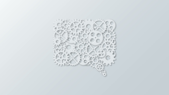 Animation Modern Concept Bubble Speech and Gears Rotation Background ...