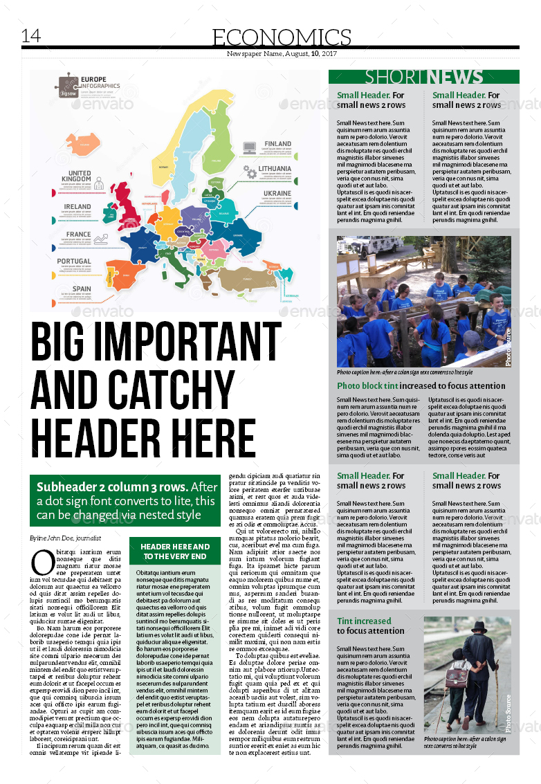 Daily Newspaper, Print Templates | GraphicRiver