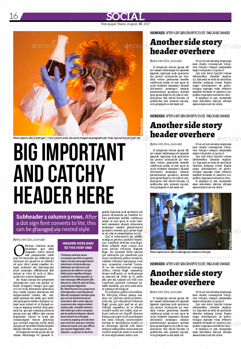 Daily Newspaper, Print Templates | GraphicRiver