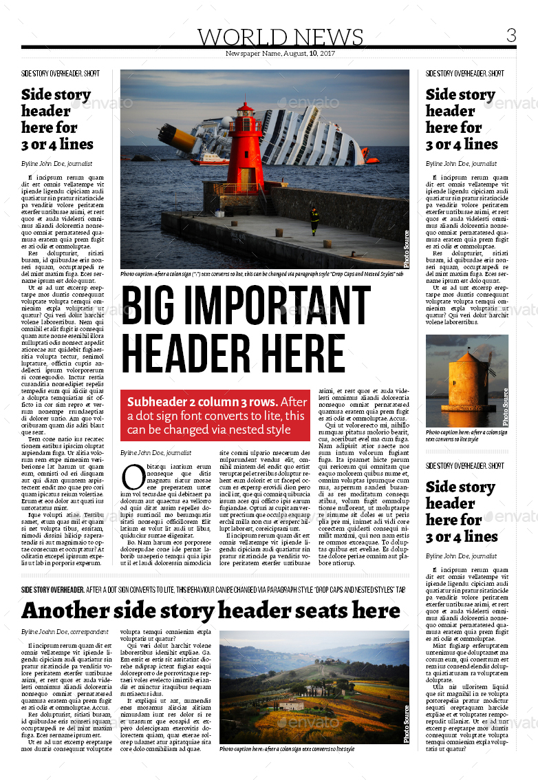 Daily Newspaper, Print Templates | GraphicRiver