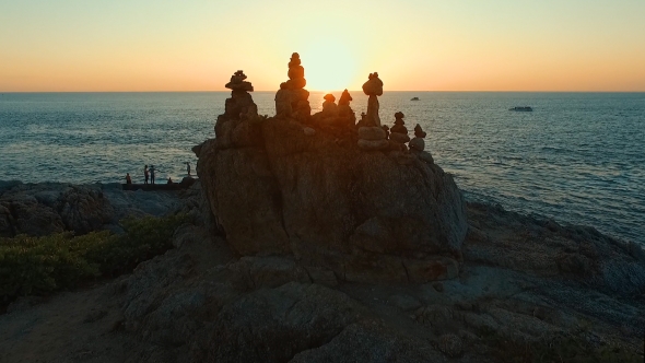 Aerial: Beautiful Sunset on Promthep Cape. Phuket., Stock Footage ...