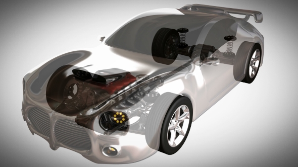Car with Visible Chassis and Engine, Motion Graphics | VideoHive