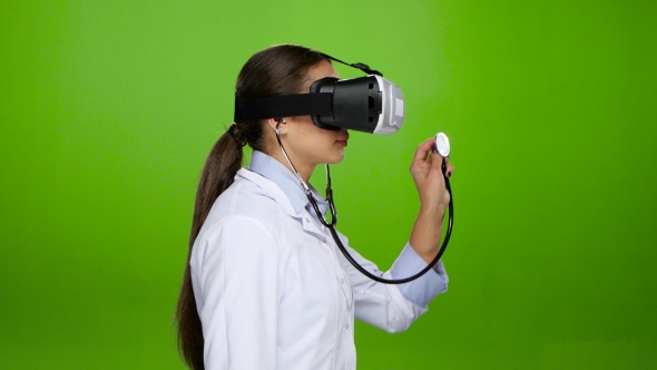 Doctor Passes Practice with the Help of Virtual Reality Glasses, Stock ...