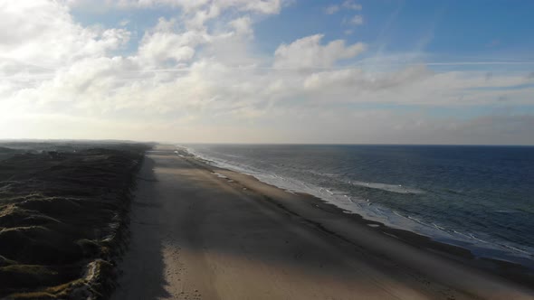 Aerial view of the North Sea shoreline outside Løkken, Denmark, Stock ...