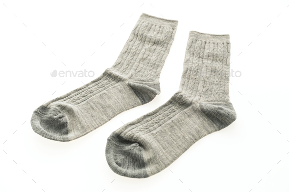 Pair of cotton sock for clothing - Stock Image - Everypixel