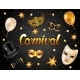 Carnival Invitation Card with Gold Masks, Vectors | GraphicRiver