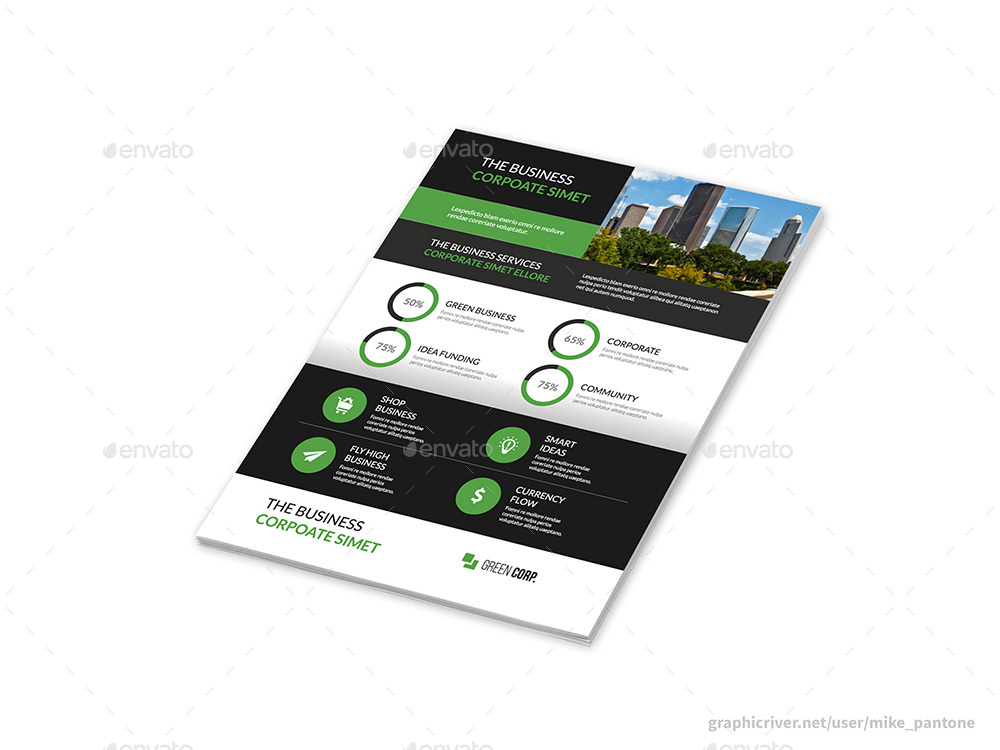 Green Business Flyers – 4 Options, Print Templates | GraphicRiver