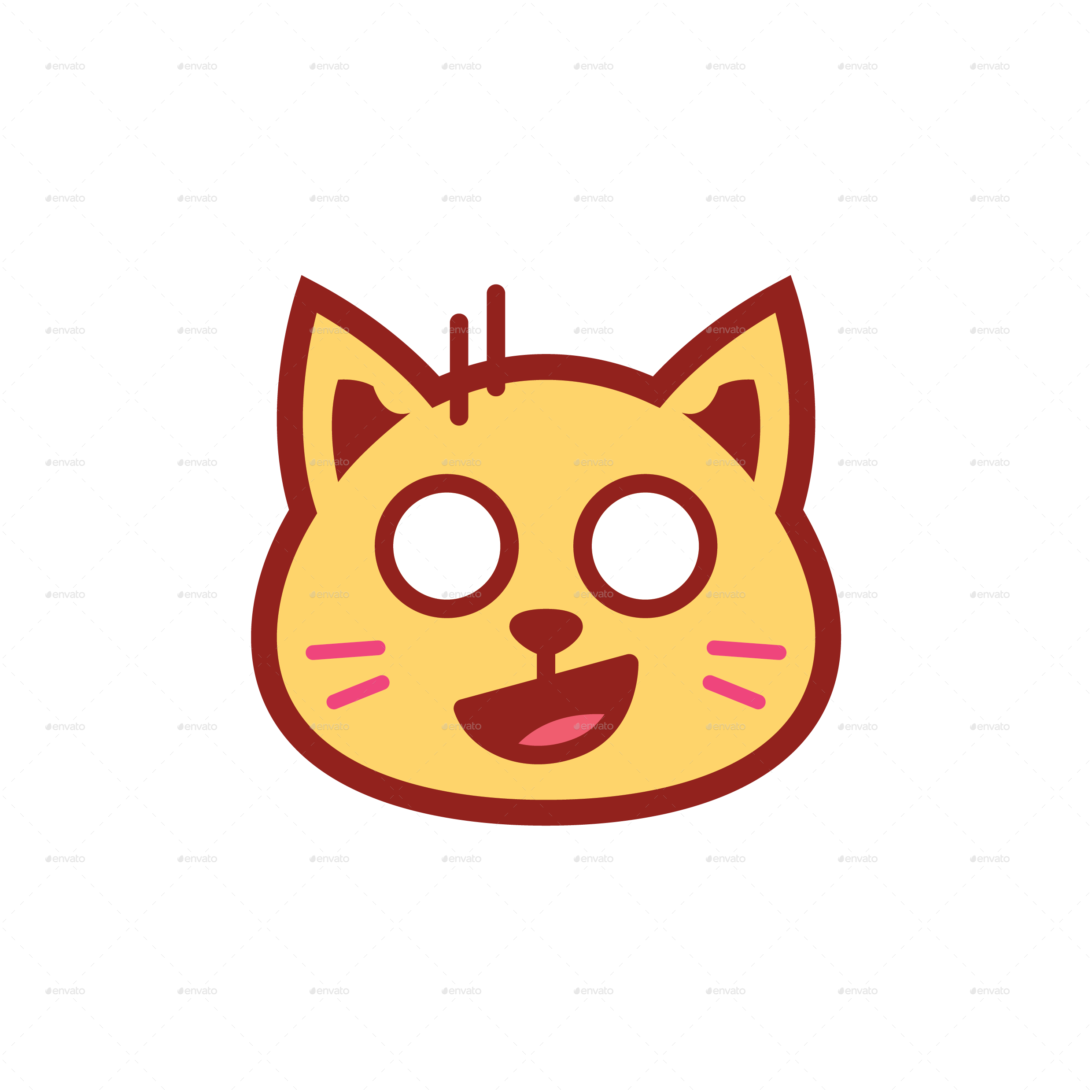 Cute Kitty Emoticon, Icons | GraphicRiver