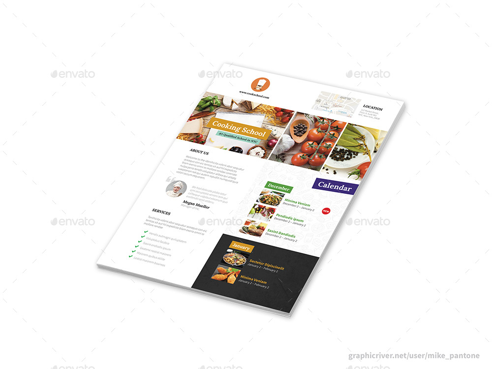 Cooking School Flyers 2 - 4 Options, Print Templates | GraphicRiver