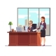Business Executive with a Secretary at His Desk, Vectors | GraphicRiver