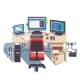 Professional Programmer Working Desk, Vectors | GraphicRiver