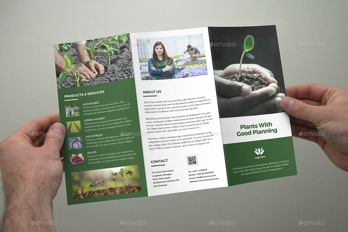 Trifold Plant Brochure, Print Templates | GraphicRiver