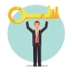 Businessman Holding Big Key for a Problem Solution, Vectors | GraphicRiver