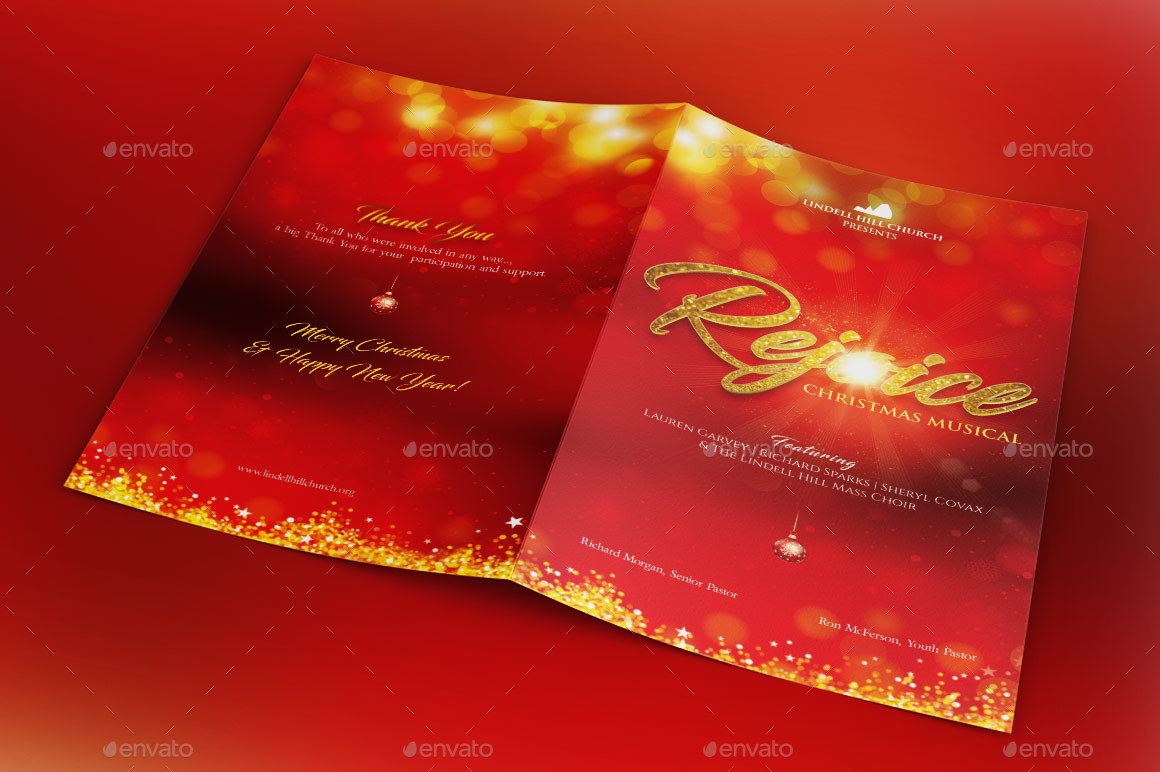 Rejoice Christmas Cantata Program Template, Print Templates | GraphicRiver