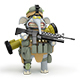 Cartoon Elephant Infantryman at the Post 3D Illustration by Likozor