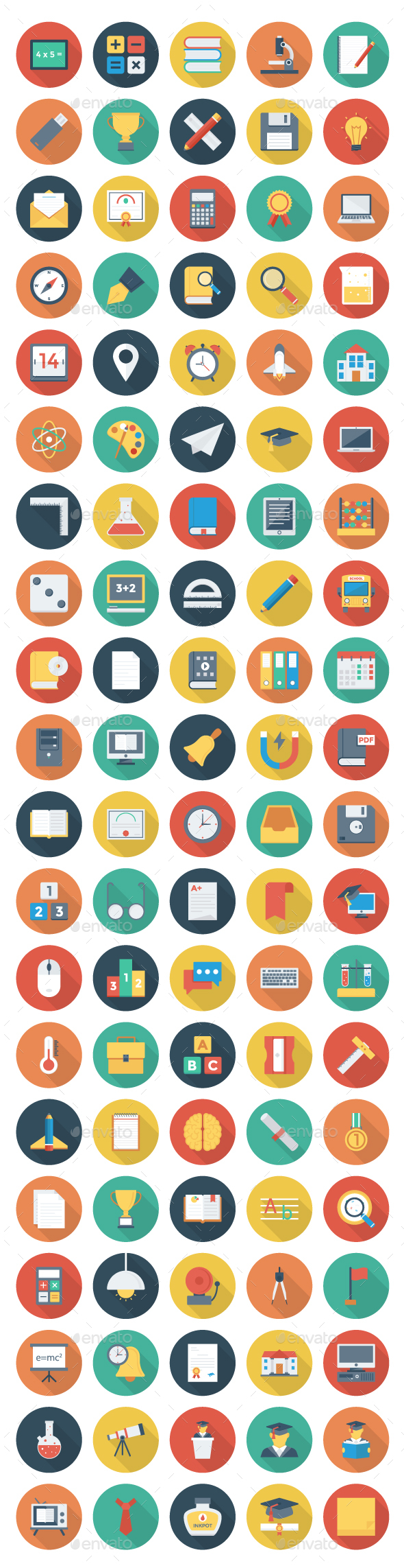 1200 Education 12 Styles Icon pack, Icons | GraphicRiver