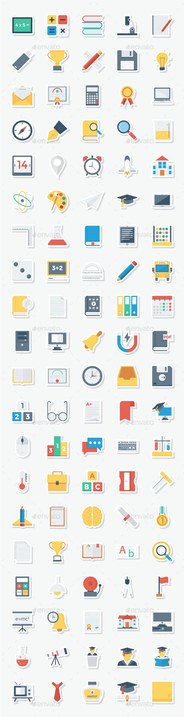 1200 Education 12 Styles Icon pack, Icons | GraphicRiver