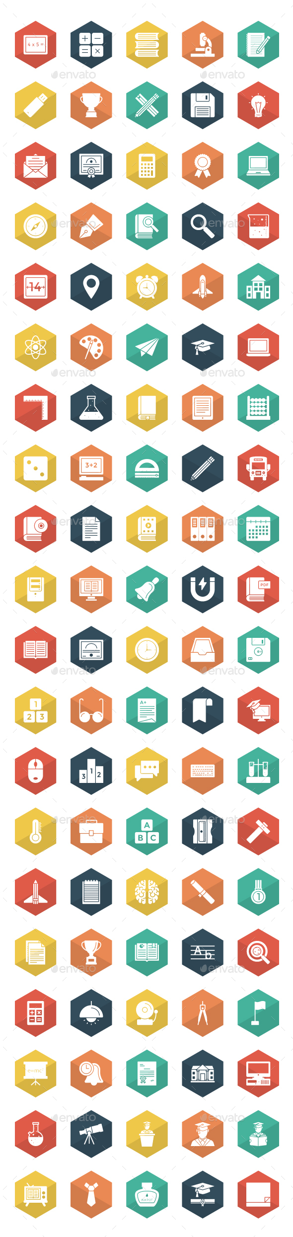 1200 Education 12 Styles Icon pack, Icons | GraphicRiver