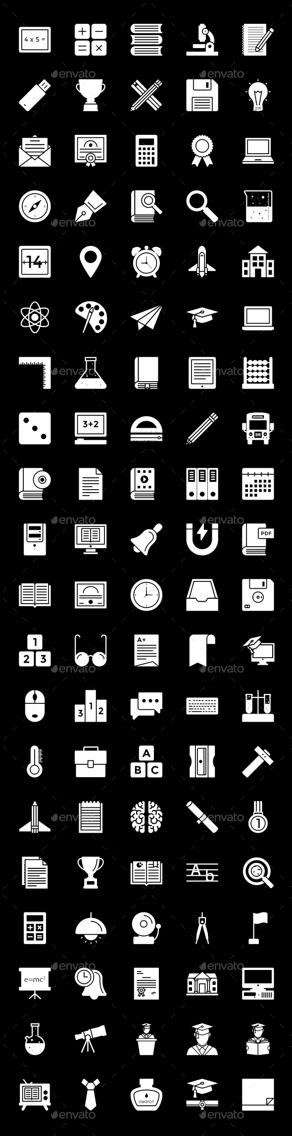1200 Education 12 Styles Icon pack, Icons | GraphicRiver