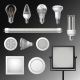 Realistic Led Lamps Set, Vectors | GraphicRiver