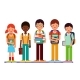Multi Ethnic Group of School Students Kids, Vectors | GraphicRiver
