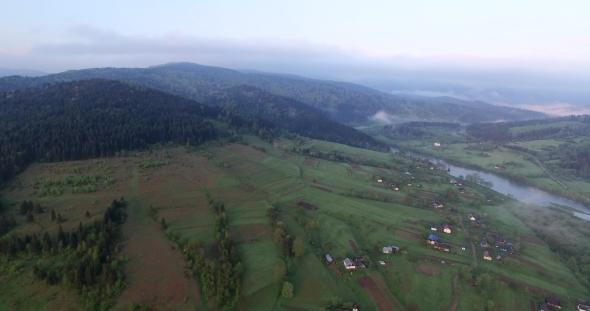 Aerial View. Flying High Above the Picturesque Rolling Hills, Stock Footage