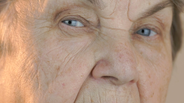 Old Woman's Face with Tired Expression of Face, Stock Footage | VideoHive