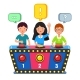 Kids Playing Quiz Game Answering Questions, Vectors | GraphicRiver